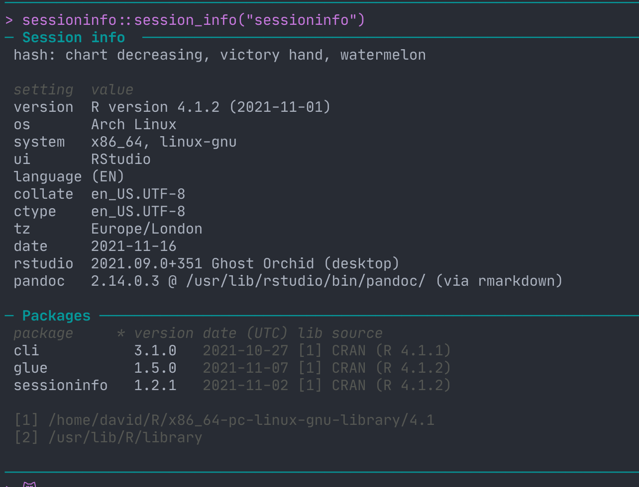 Remove emojis option for session_info() ? · Issue #57 · r-lib ...
