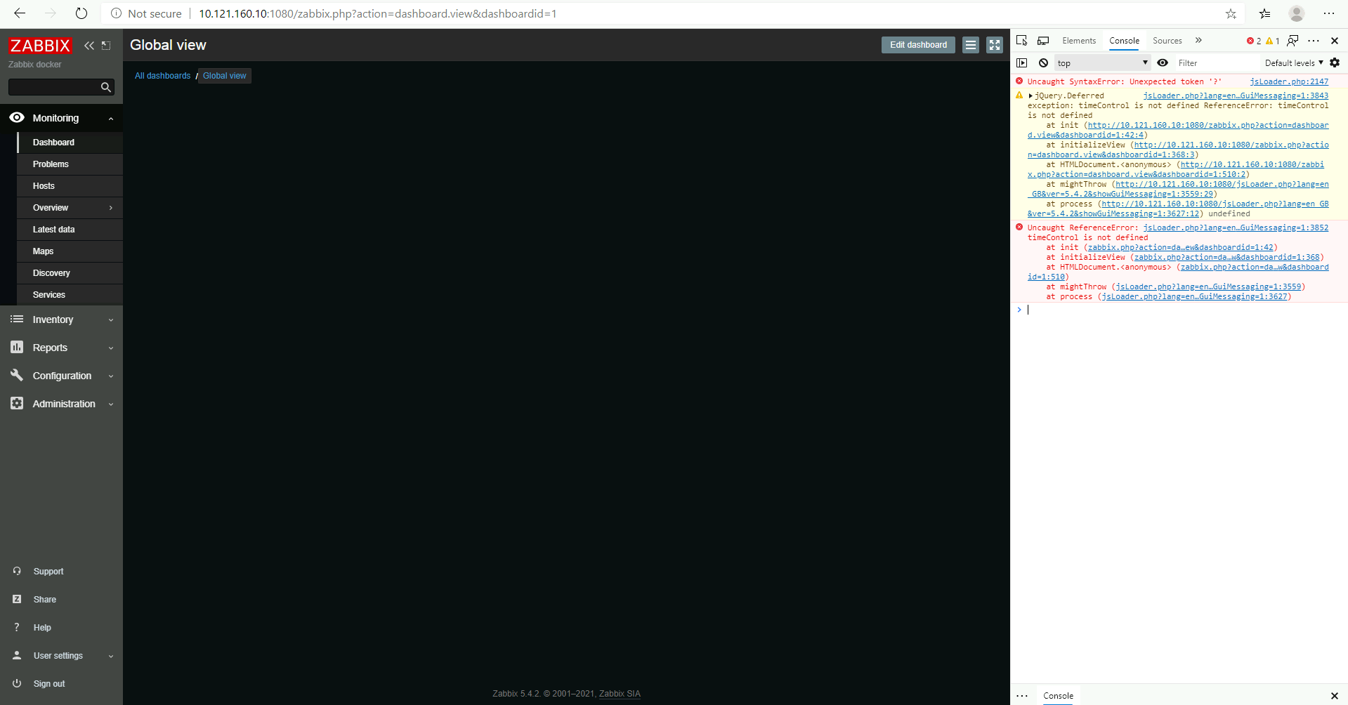 Dashboards are not working using Docker image · Issue #857 · zabbix/zabbix-docker · GitHub