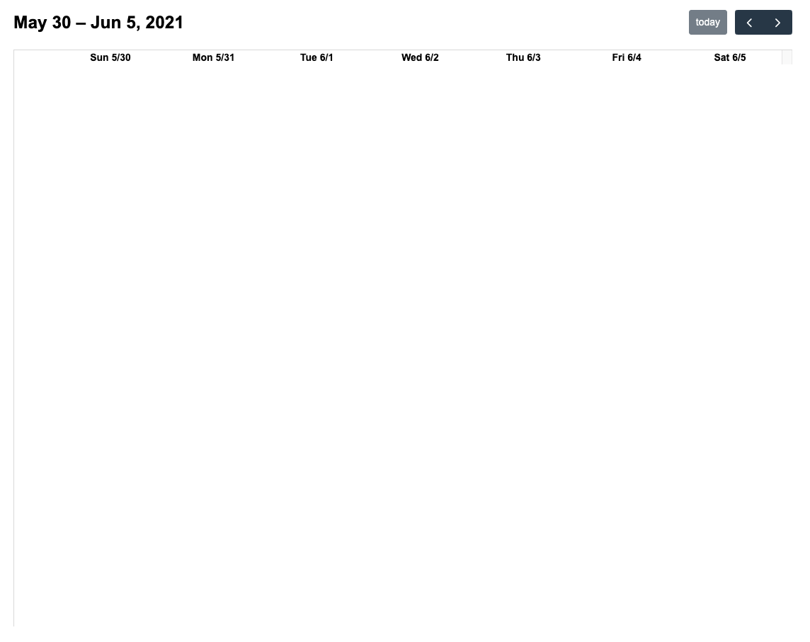 Chrome 91 update breaks timegrid with allDaySlot:false and custom ...