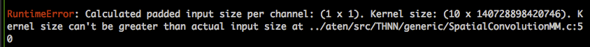 Wrong Error Message for Conv2D with too large Kernel Size · Issue #12565 · pytorch/pytorch · GitHub