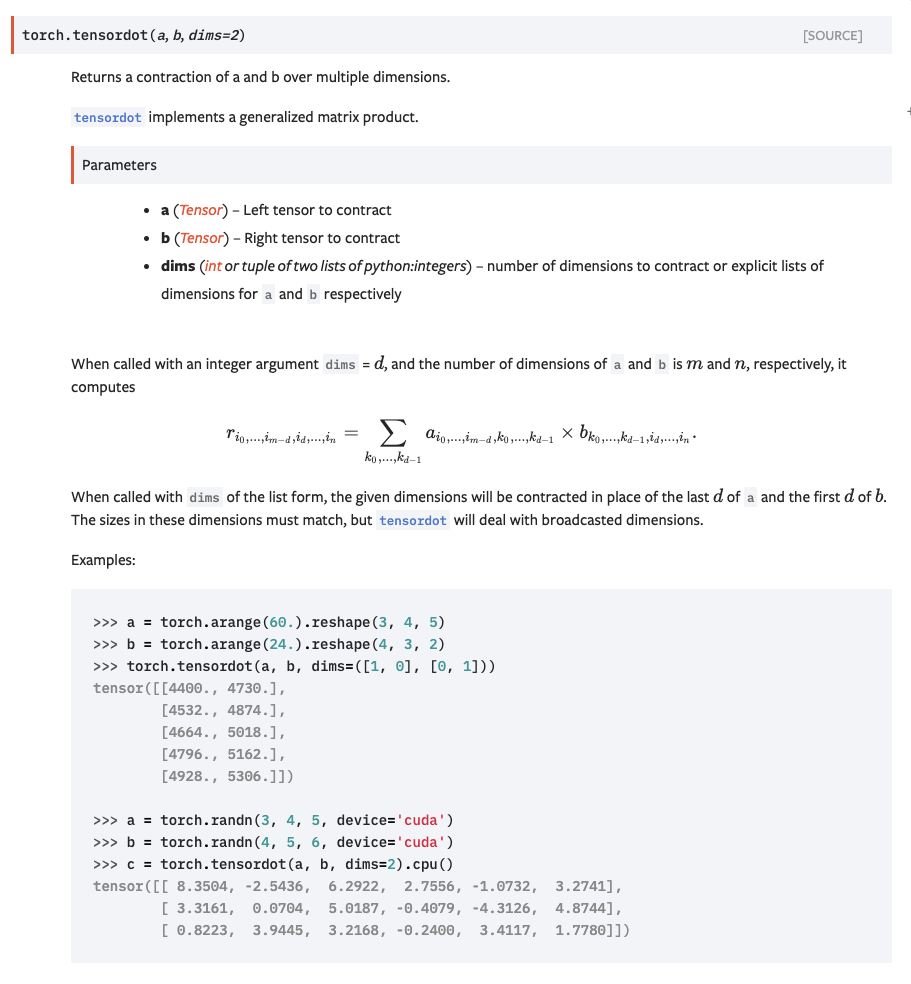 [docs] torch.tensordot example is a little confusing · Issue #22748 · pytorch/pytorch · GitHub