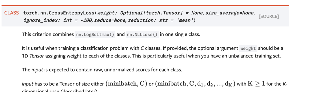 CrossEntropyLoss hyperlinks don't work · Issue #45460 · pytorch/pytorch · GitHub