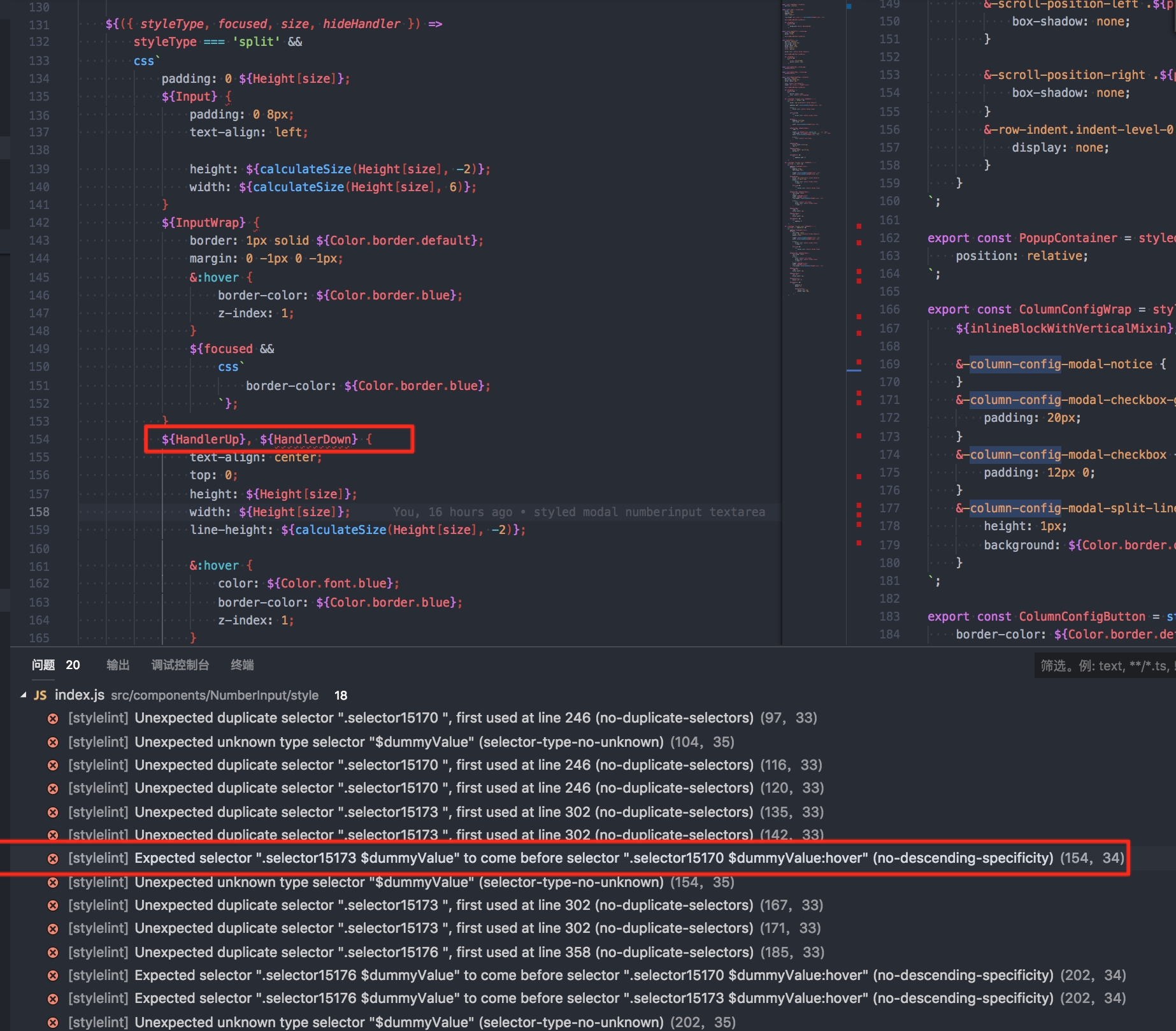 Wrong lint result · Issue #208 · styled-components/stylelint-processor-styled-components · GitHub