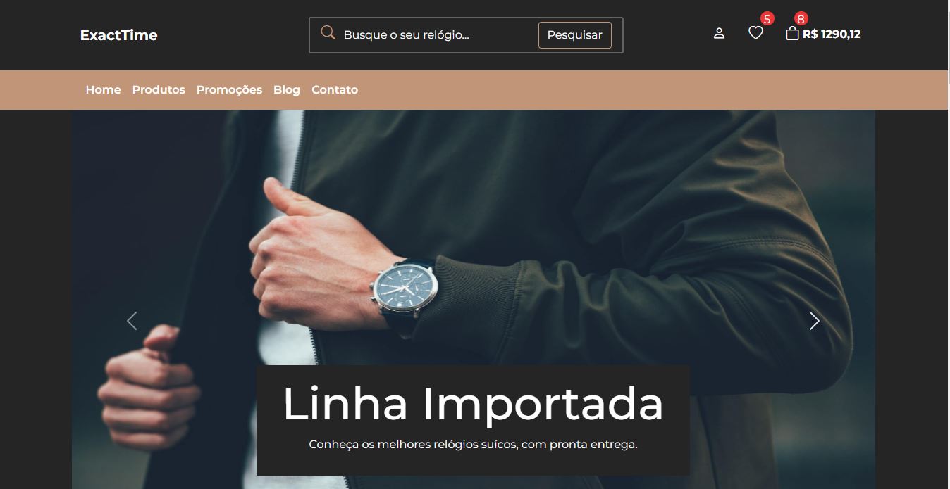 GitHub - vinicius-datatech/exacttime: Projeto Front-End Loja Virtual ExactTime