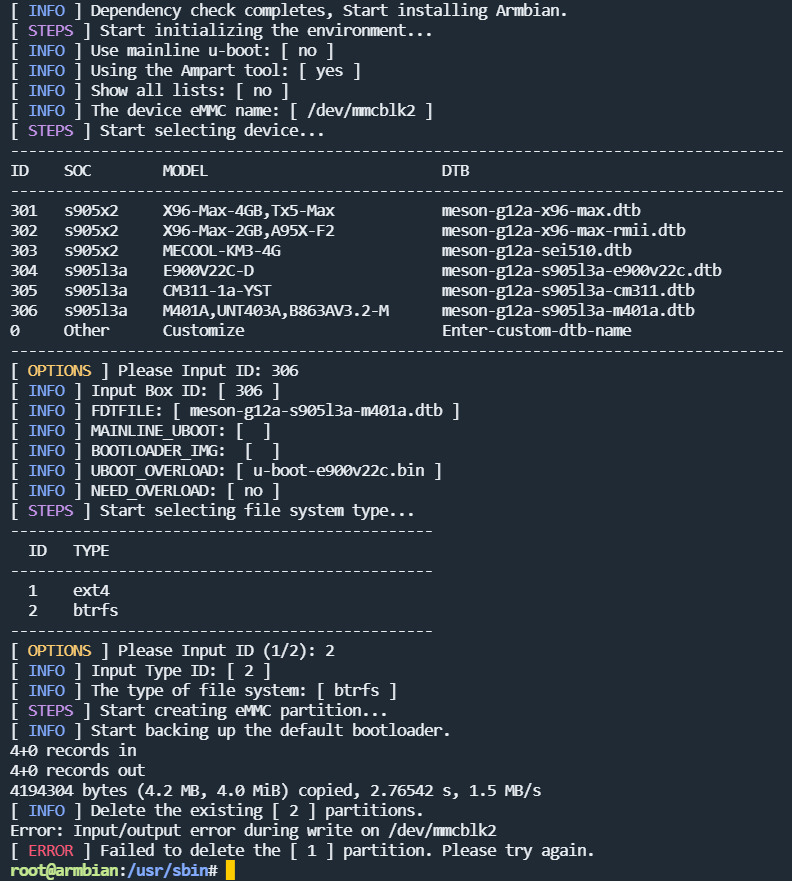 unt 403A armbian-install写入emmc报错 · Issue #1186 · ophub/amlogic-s9xxx-armbian · GitHub