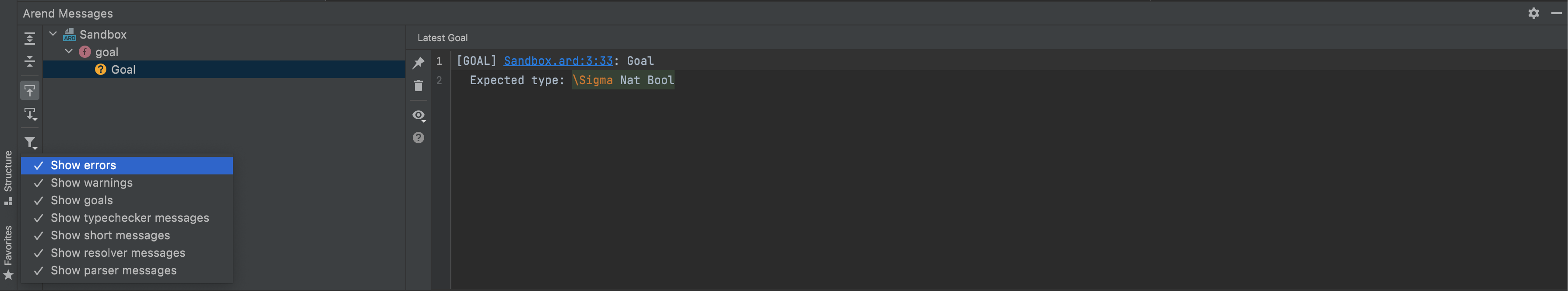 Arend Messages: goal panel is cleared when it shouldn't · Issue #368 · JetBrains/intellij-arend ...