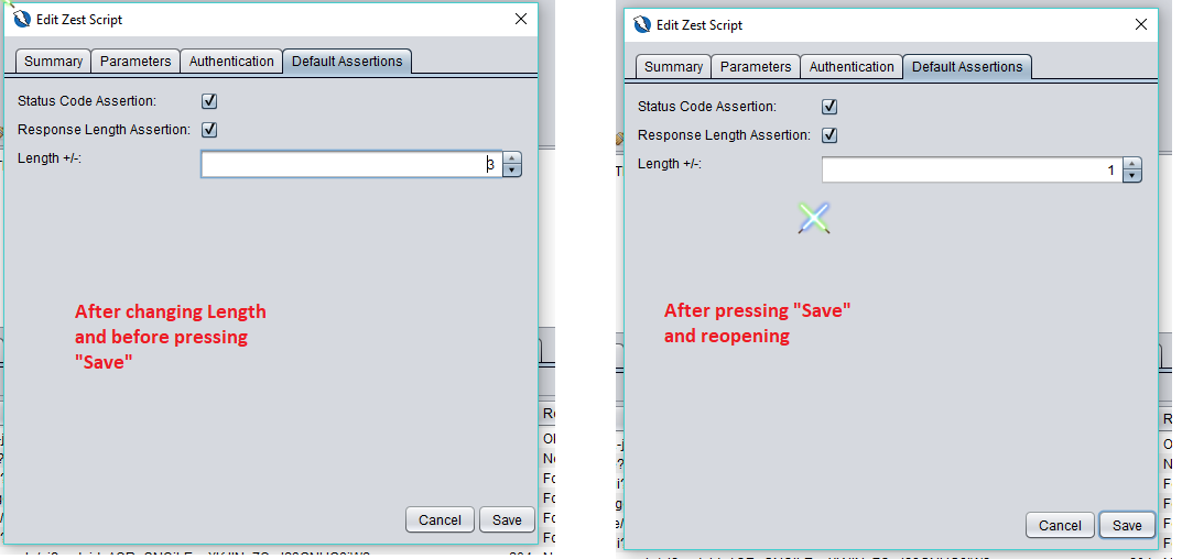 Zest script does not retain changes to variance of length of default assertions · Issue #5675 ...
