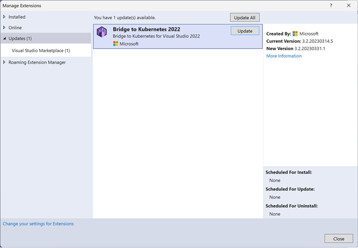 Cannot update the extension: From 3.2.20230314.5 to 3.2.20230331.1 · Issue #259 · Azure/Bridge ...