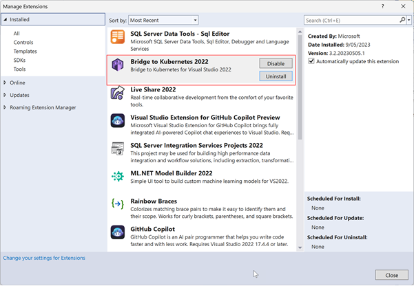 Cannot update the extension: From 3.2.20230314.5 to 3.2.20230331.1 · Issue #259 · Azure/Bridge ...