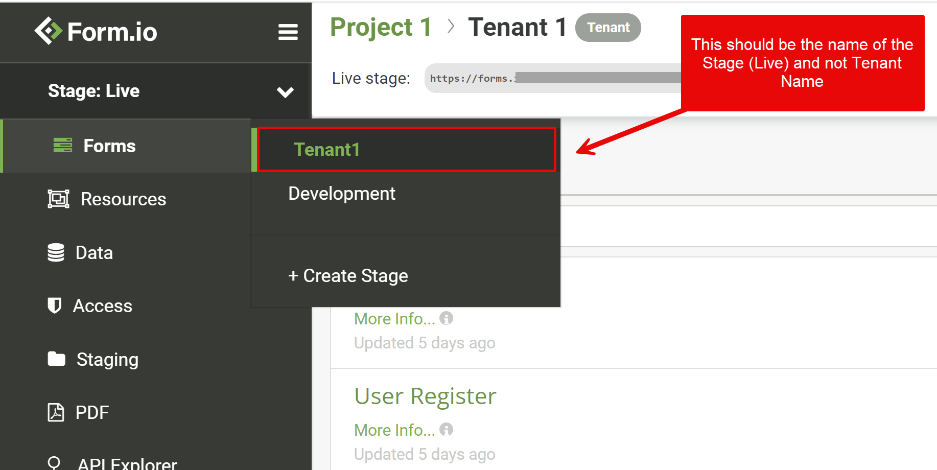 Stage Dropdown Displays Project Name For Live Stage · Issue 1656 · Formio Formio · Github