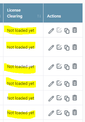 Project list view, License Clearing column not loading · Issue #1301 ...