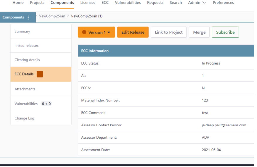 A new column(`ECCN`) needs to be added to `project details page` -> ECC tab · Issue #1414 ...