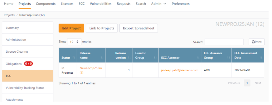 A new column(`ECCN`) needs to be added to `project details page` -> ECC tab · Issue #1414 ...