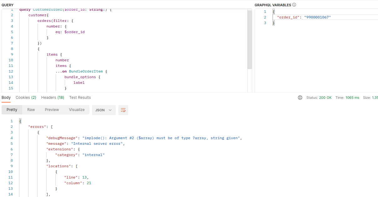 GraphQl customer order fatal error in Enterprise version · Issue #36682 · magento/magento2 · GitHub