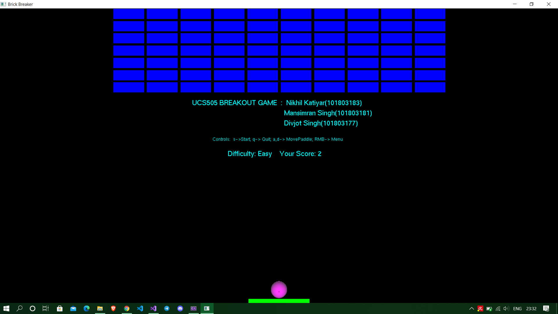 Github Nikhil Katiyarbreakout Game Using Opengl In Cpp The Project Has Been Implemented In 3607