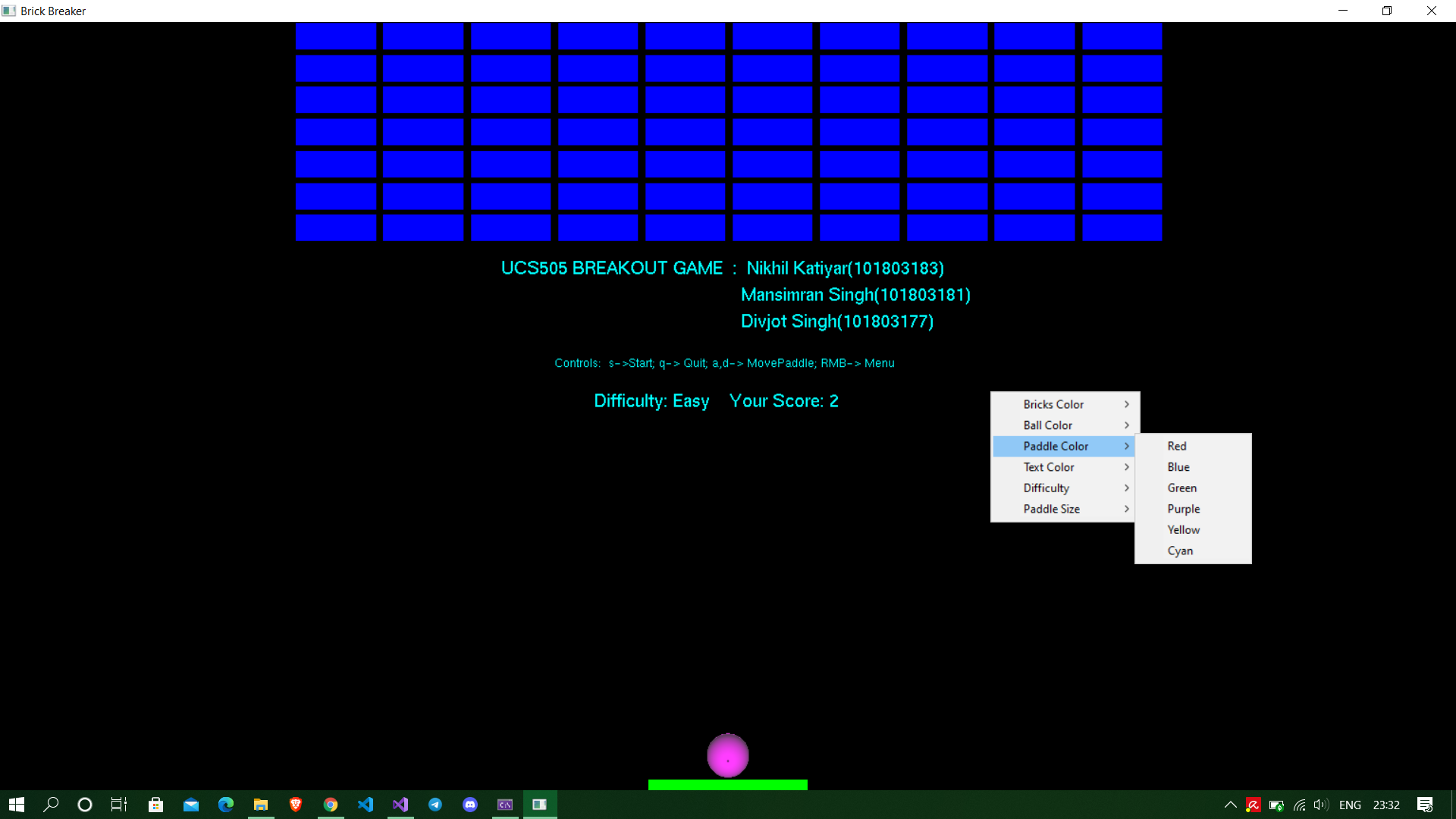GitHub - nikhil-katiyar/Breakout-game-Using-OpenGL-in-Cpp: The project has been implemented in ...