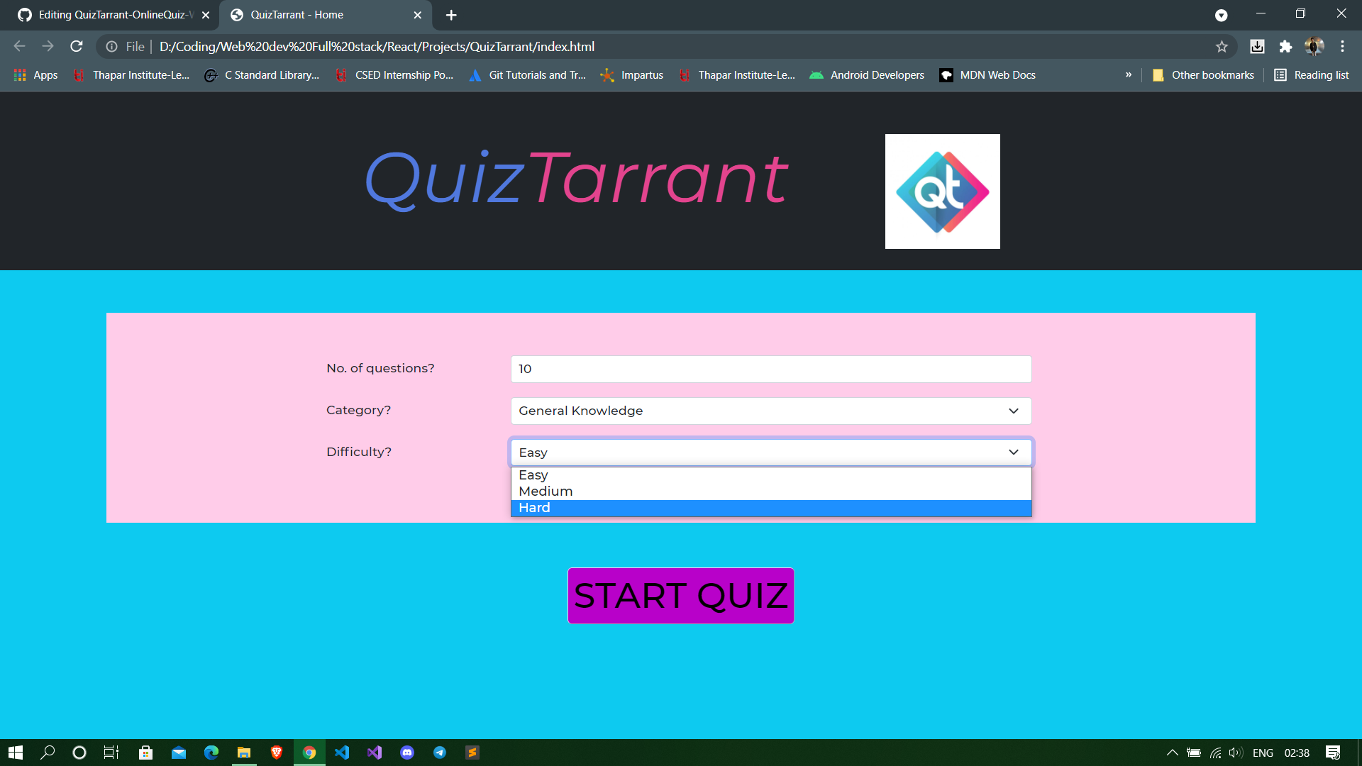 GitHub - nikhil-katiyar/QuizTarrant-OnlineQuiz-WebApp: Quiz Tarrant is a A web application for ...