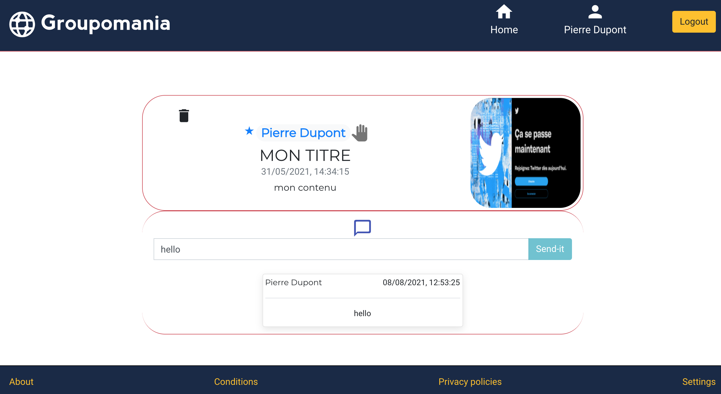 GitHub - TerenceHilderal/groupomania: Corporate Social Network