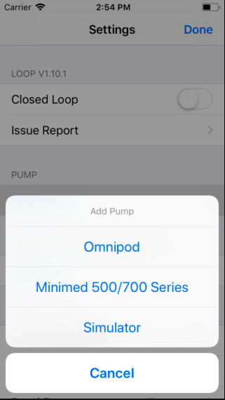 Omnipod pump is not listed when app is installed to devices. · Issue #1171 · LoopKit/Loop · GitHub
