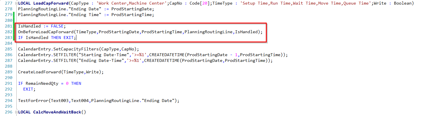 Event Request Add New Event In Codeunit 99000810 In Function Loadcapforward · Issue 5755