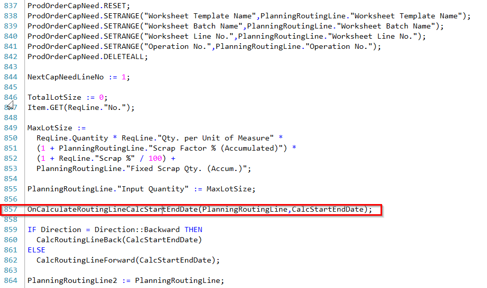 Event Request Add New Event In Codeunit 99000810 In Function Calculateroutelinevar