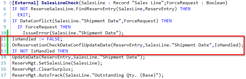 Event Request New Code Added In Codeunit 99000815 In Function External Saleslinecheck