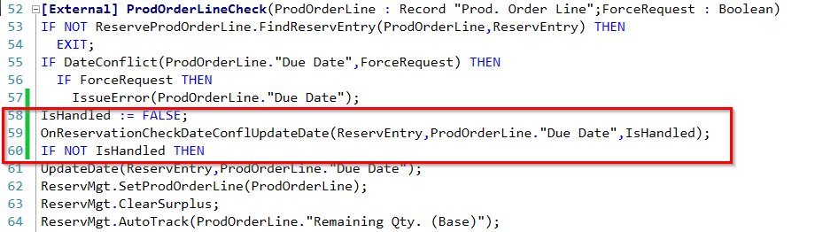 Event Request Add New Event In Codeunit 99000815 In Function External Prodorderlinecheck