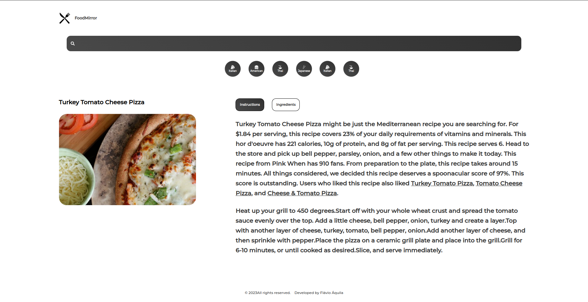 GitHub - Icegreeen/FoodMirror: SPA landing page that consumes a food
