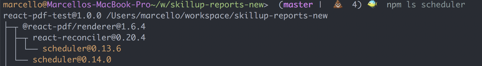 Conflicting scheduler versions · Issue #704 · diegomura/react-pdf · GitHub