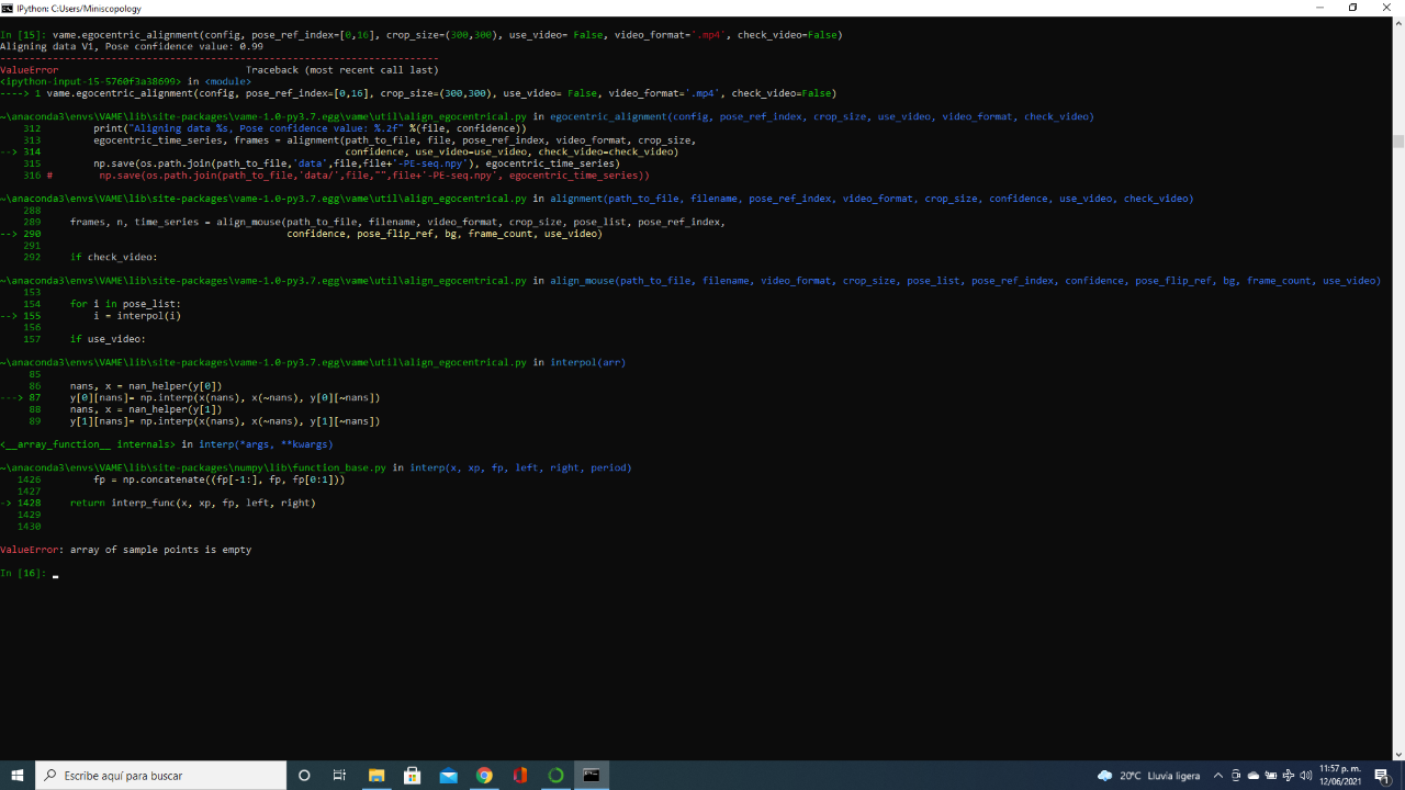 egocentric_alignment = ValueError: array of sample points is empty · Issue #56 ...
