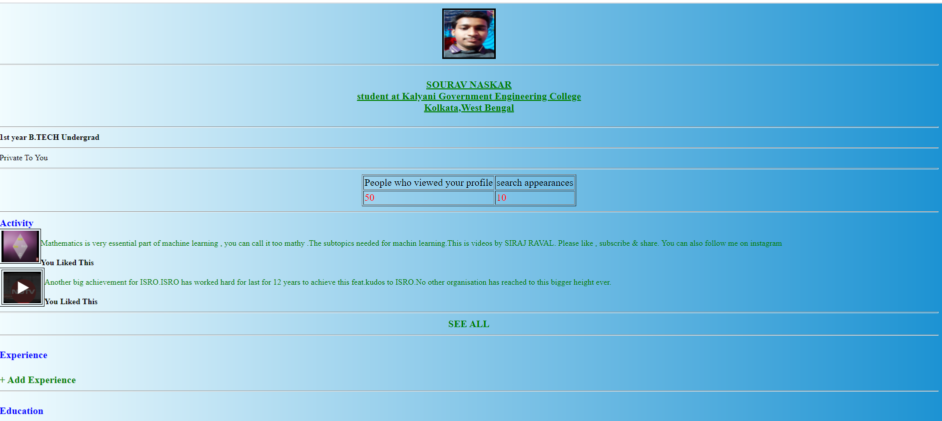 GitHub - sourav-naskar/simple-portfolio: A LINKEDIN alike simple portfolio website using HTML.