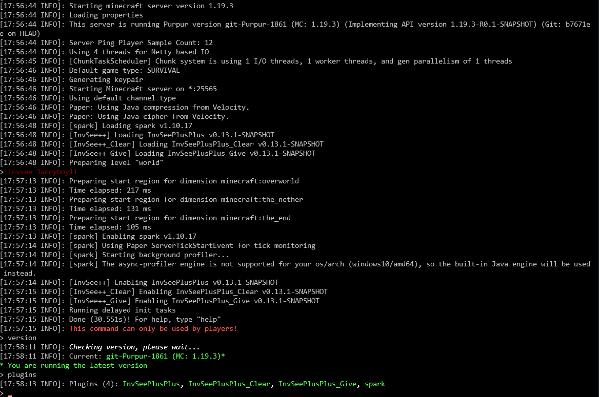 I cant use invsee++ because it doesnt let purpur · Issue #28 · Jannyboy11/InvSee-plus-plus · GitHub