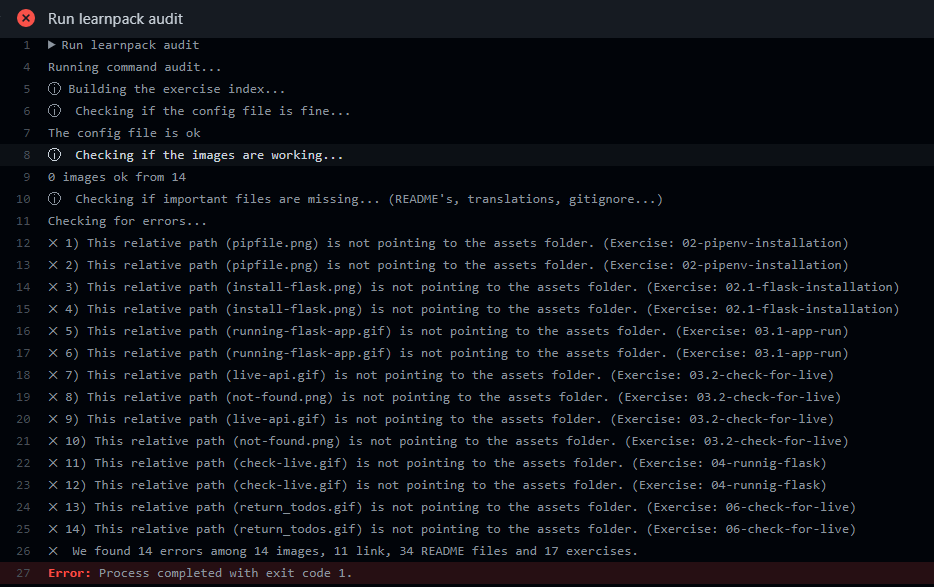 learnpack audit is not working with the relative paths of incremental exercises · Issue #504 ...