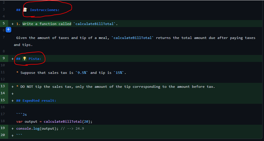Exercise 122 (calculateBillTotal) · Issue #475 · learnpack/learnpack · GitHub