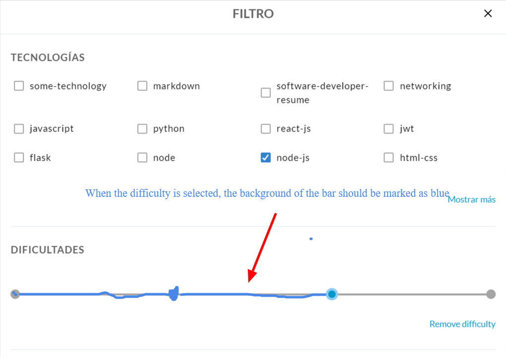 When the difficulty is selected in filters, the bar should be filled · Issue #3411 · breatheco ...