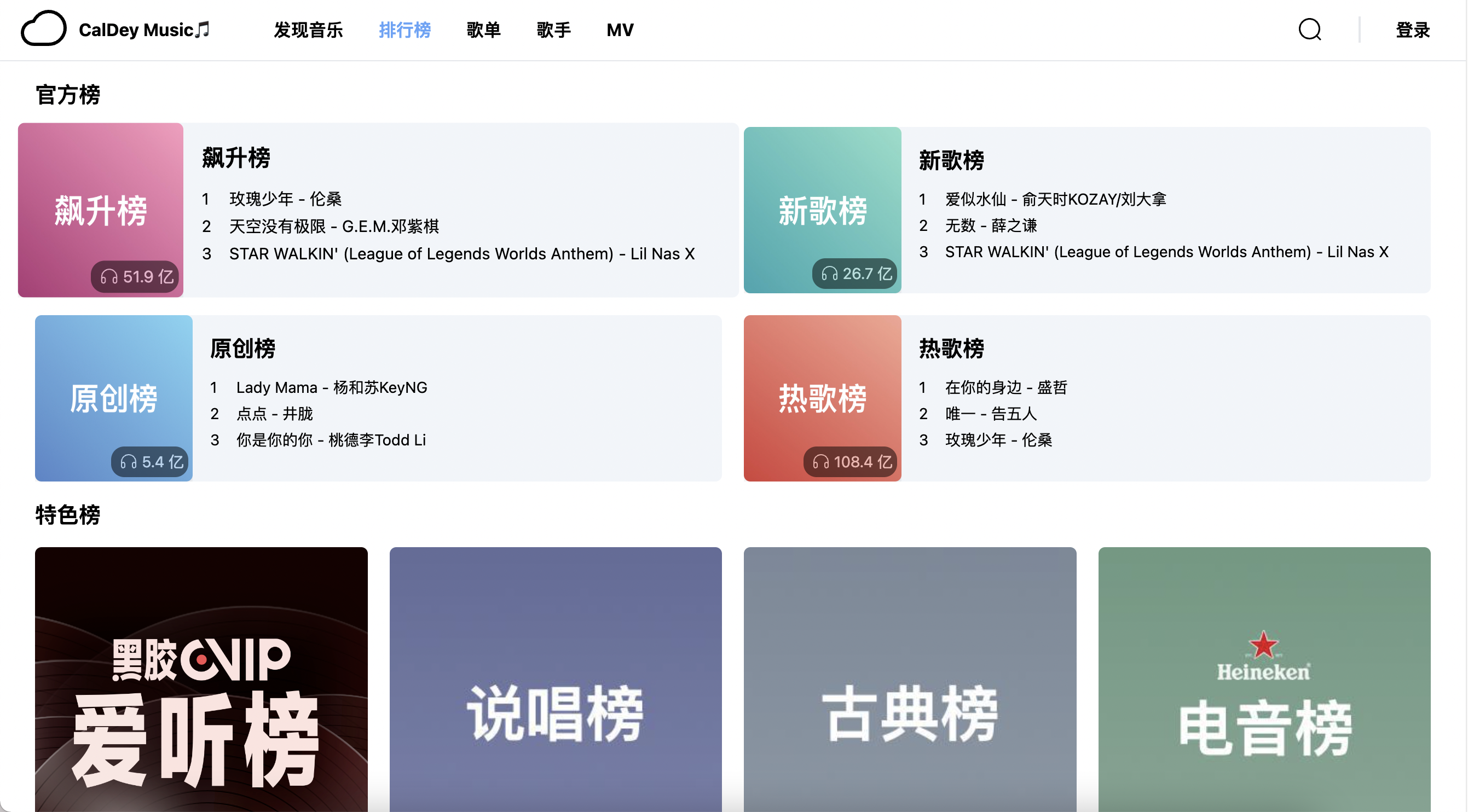 GitHub - CalDey/caldey-music: Vue3+TS+Pinia+TailWindCSS开发简约风网易云音乐播放器🎵
