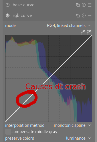 rgb curve module crashes darktable on second curve controll point · Issue #15358 · darktable-org ...