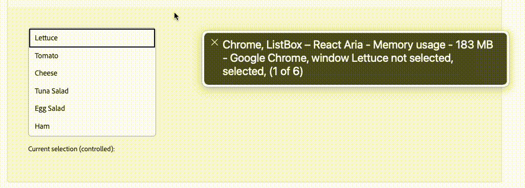 [RAC] ListBox reading out "selected" for items that are not selected in iOS VoiceOver + Chrome ...