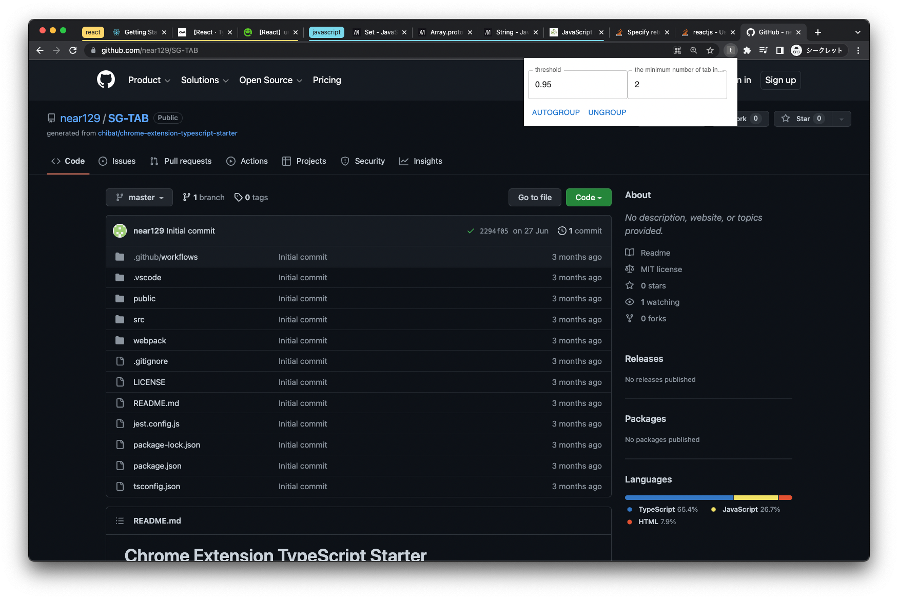 GitHub - near129/SG-TAB: Sorting and grouping tabs by tf-idf and clustering.
