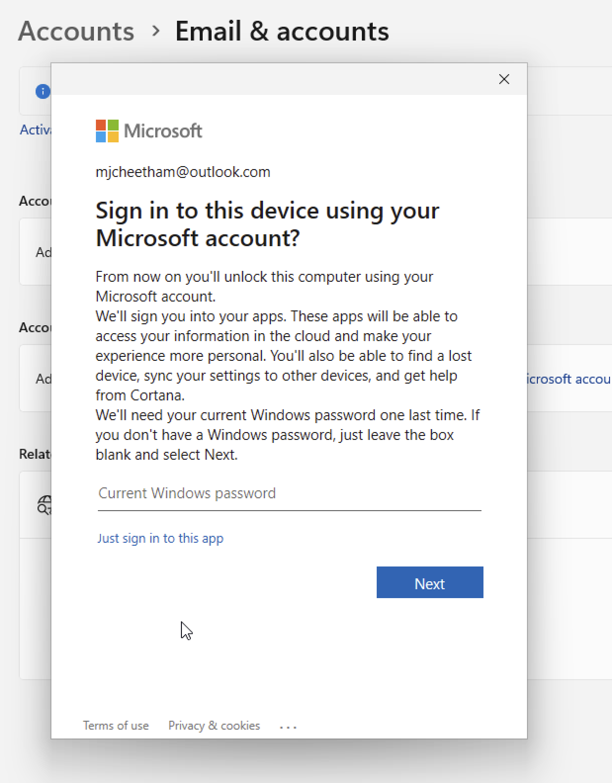 Microsoft Account user model on Windows. · Issue #1355 · git-ecosystem ...