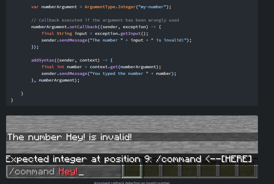 Command argument callback doesn't work · Issue #1520 · Minestom/Minestom · GitHub