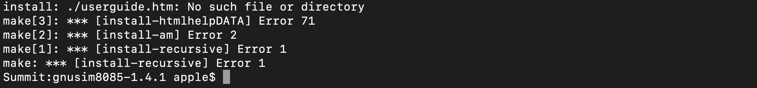 Error while installing GNUSim8085 in Mac OS 10.12.2 · Issue #13 · GNUSim8085/GNUSim8085 · GitHub