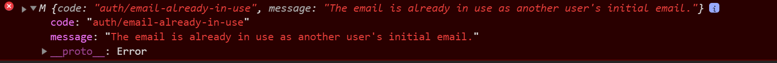 unable to prevent `The email is already in use as another user initial ... unable to prevent `The email is already in use as another user initial ...