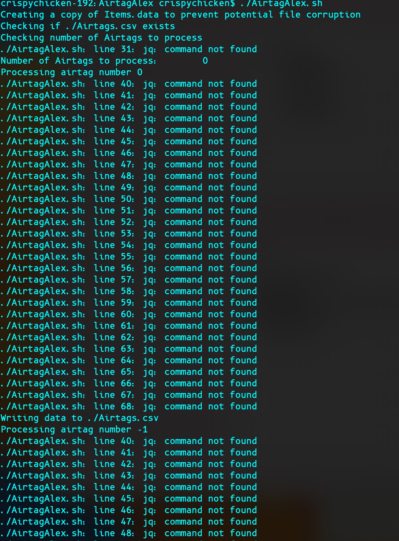 Issue while running script · Issue #11 · icepick3000/AirtagAlex · GitHub