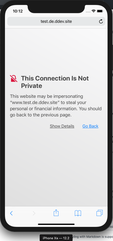 Xcode Simulator SSL Certificate Warning · Issue #1931 · ddev/ddev · GitHub