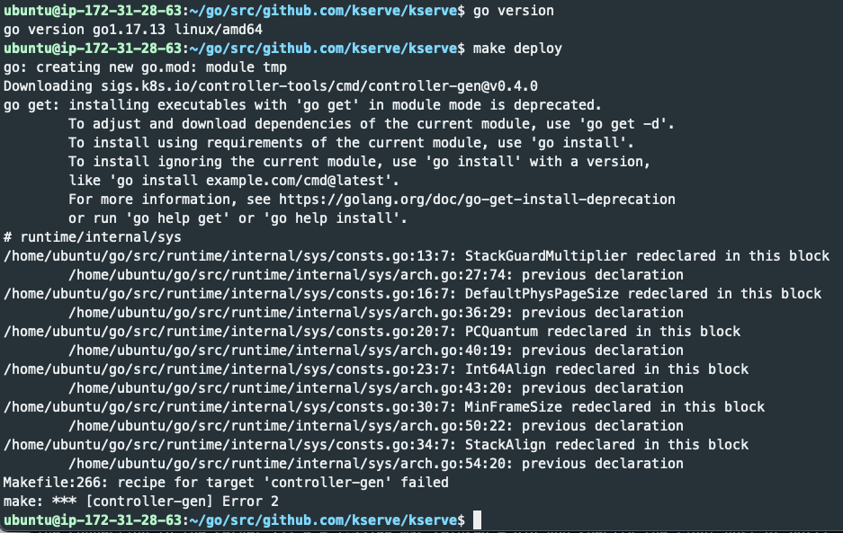 Problems with go when deploying Kserve in my development environment · Issue #2422 · kserve ...