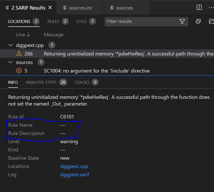 Fill In Friendly Rule Name And Description In Sarif Viewer · Issue 346 · Microsoftsarif Vscode