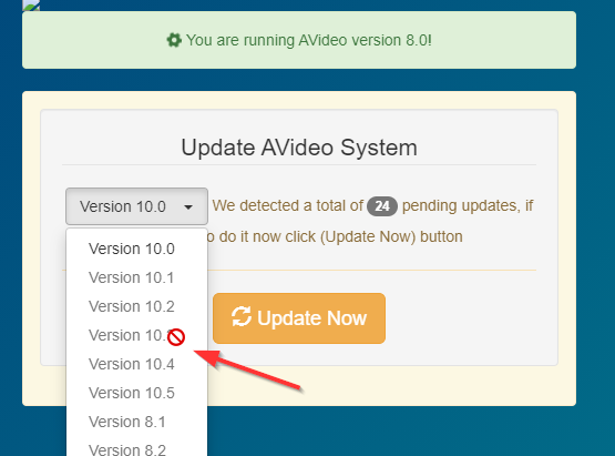 Update from v8.0 to 10.0 is failing. Think ther's a bug · Issue #4708 · WWBN/AVideo · GitHub
