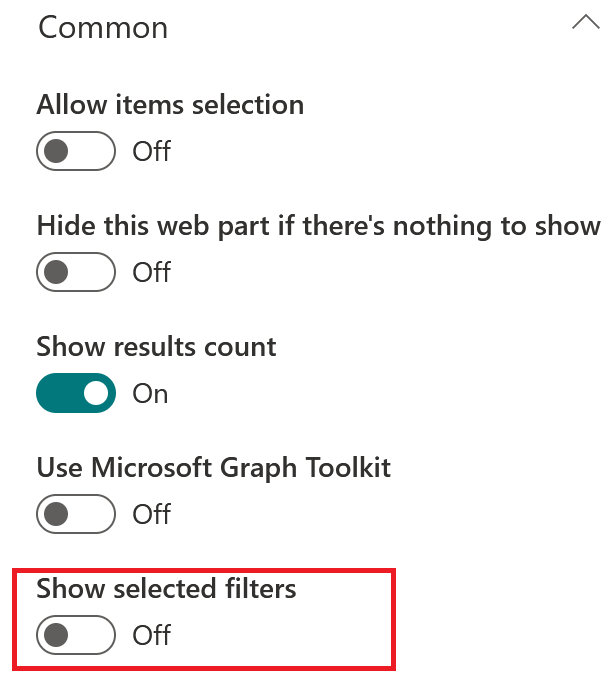 Filters web part panel configuration no longer shows selected filters ...