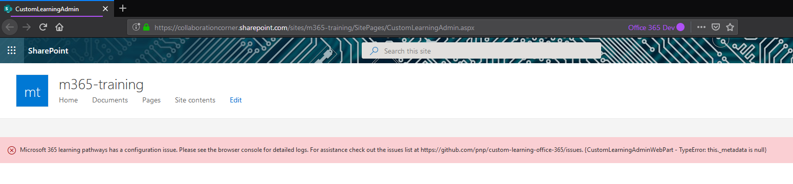 CustomLearningAdmin.aspx first use not working with Firefox · Issue #109 · pnp/custom-learning ...